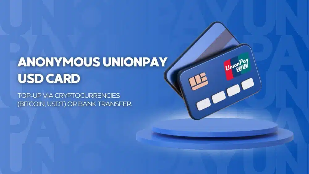 International Anonymous UnionPay Debit Card in USD for Privacy ...